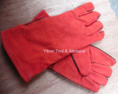 China 13&quot; Red color Leather Welding Gloves supplier